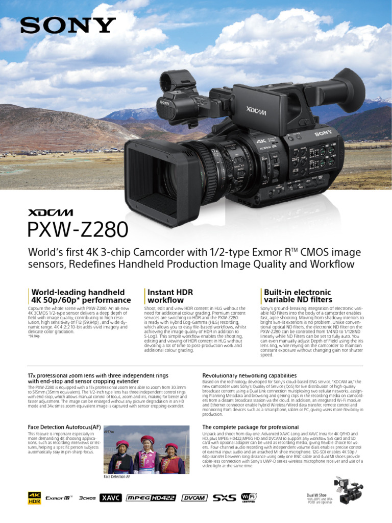PXW Z280 | PDF | Camera Lens | Wi Fi