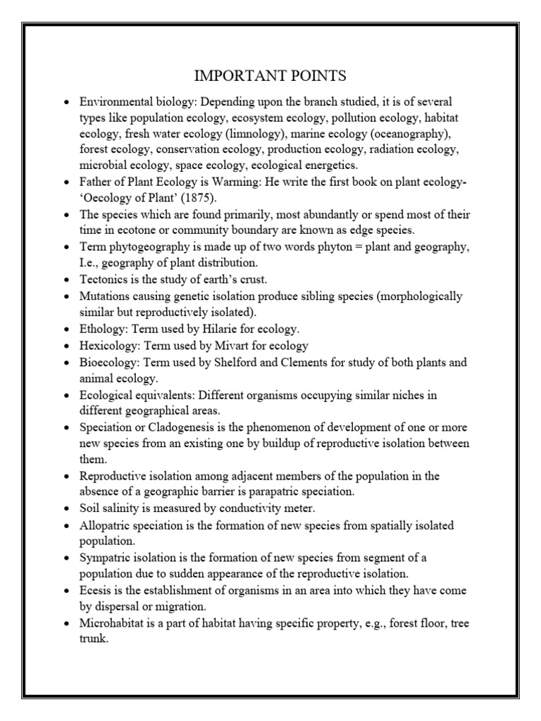 Important Points | PDF