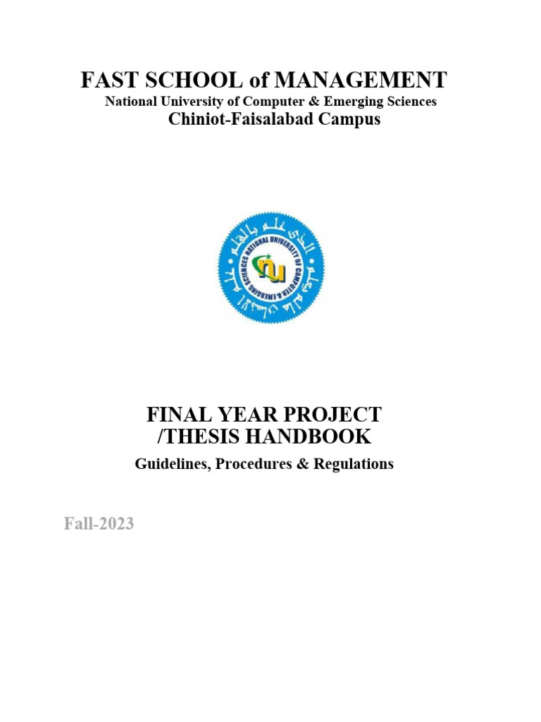 Fast School of Management FYP Guidelines Fall-2023 | PDF | Finance & Money Management