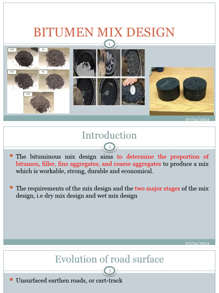 01B - Bitumen Mix Design | Download Free PDF | Concrete | Construction ...