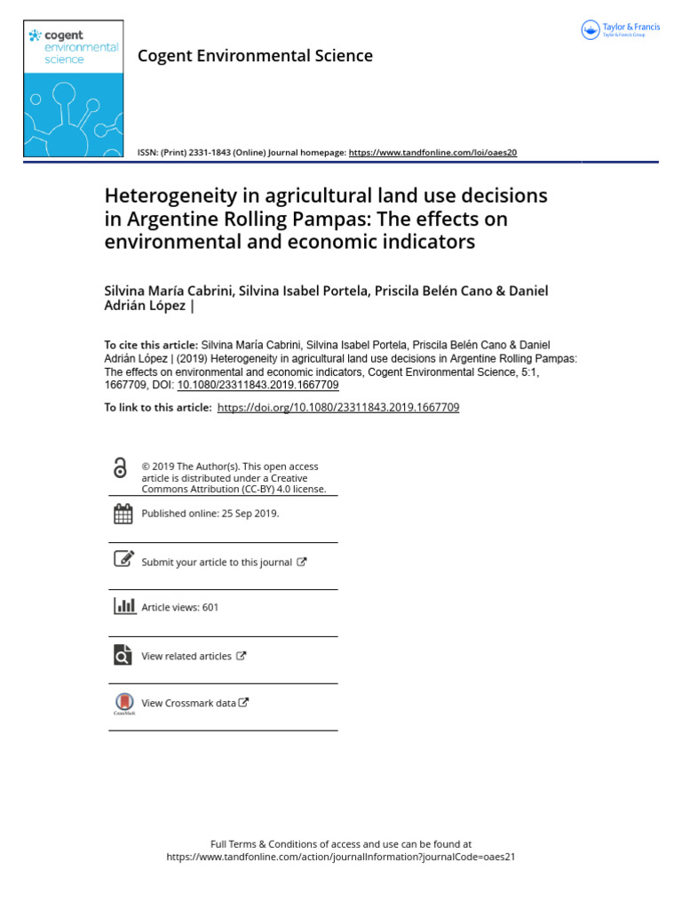 Heterogeneity in Agricultural Land Use Decisions in Argentine Rolling ...