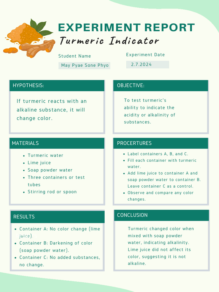 Experiment Report - Turmeric As An Indicator | PDF