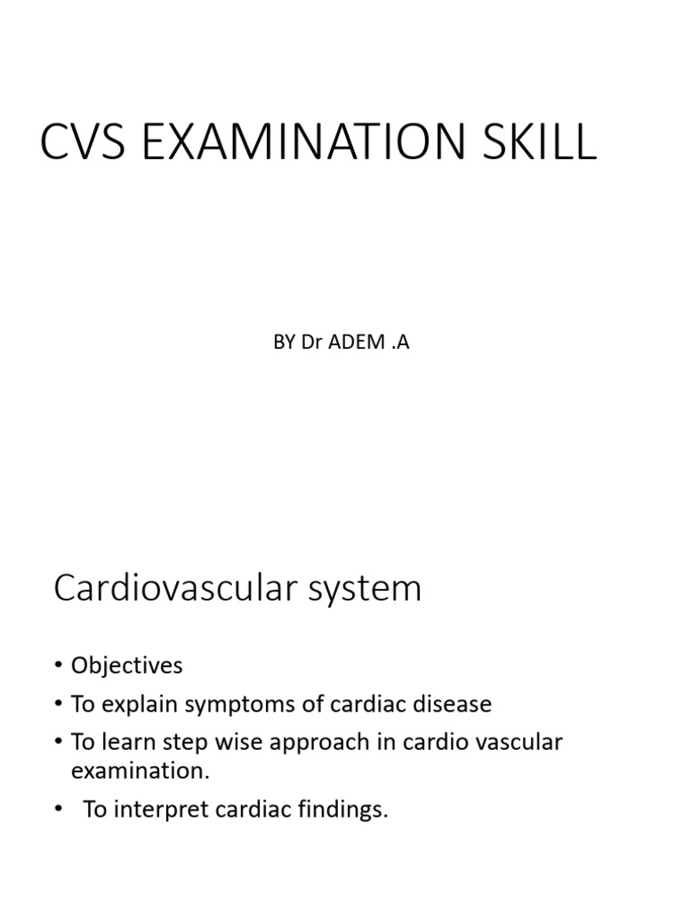 CVS Examination Skill | PDF