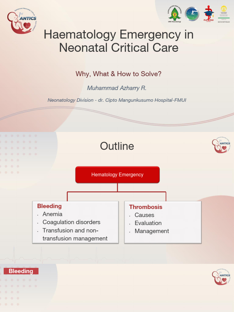 Kegawatan Hematologis Pada Neonatus Kritis - DR Azharry, SpA | PDF | Bleeding | Coagulation