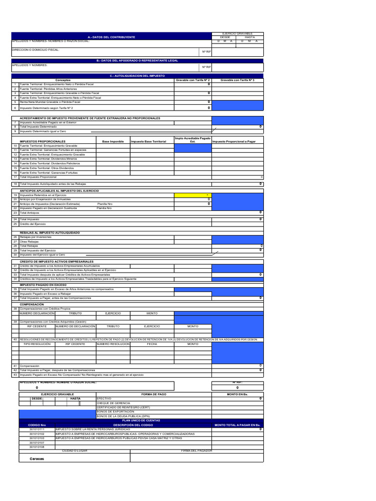 Preliminar de Declaracion de Islr Formato | Descargar gratis PDF ...