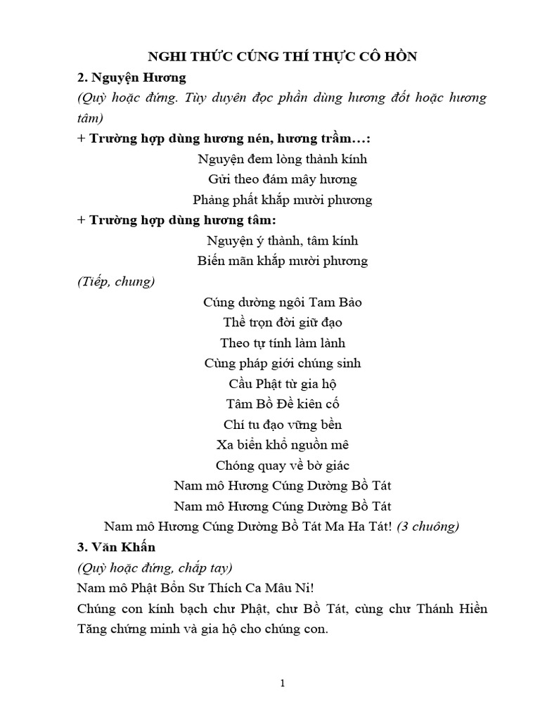 Nghi TH C Cúng Thí TH C Cô H N | PDF