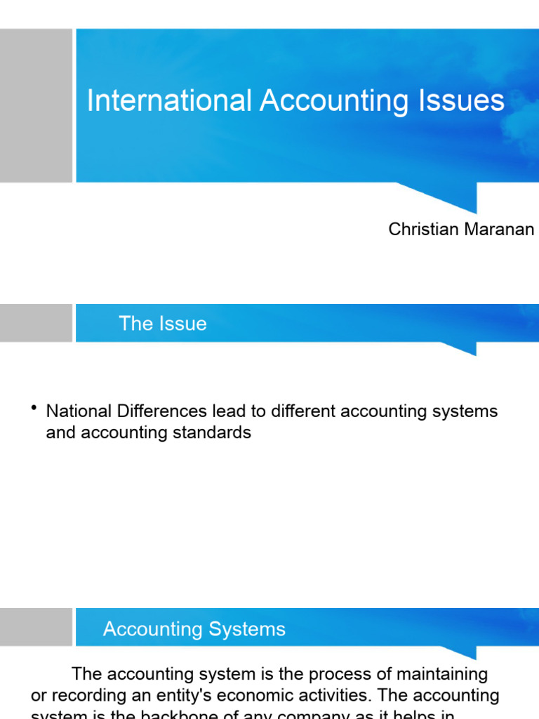International Accounting Issues | PDF | International Financial ...