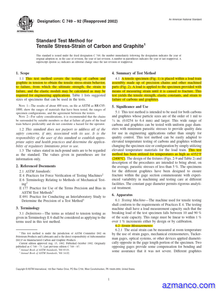 Tensile ASTM C749 | PDF | Strength Of Materials | Deformation (Engineering)