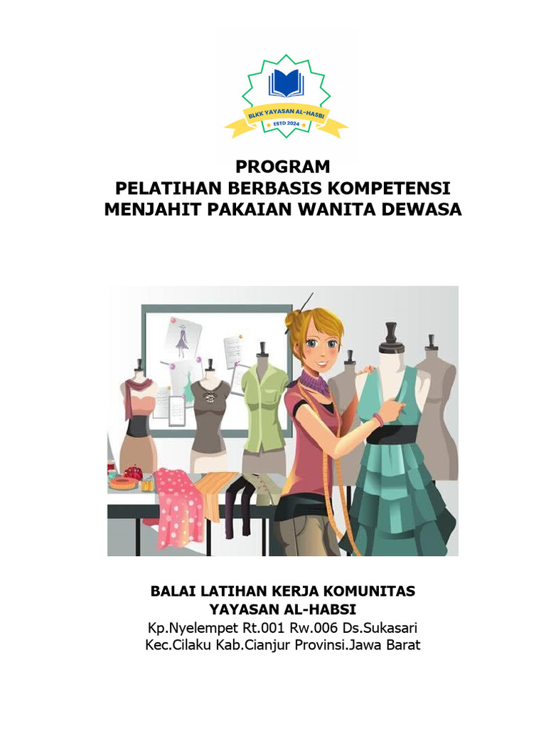 Program Pelatihan Berbasis Kompetensi Menjahit Pakian Wanita Dewasa ...