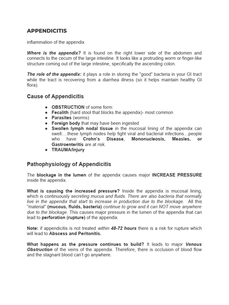 Appendicitis | PDF