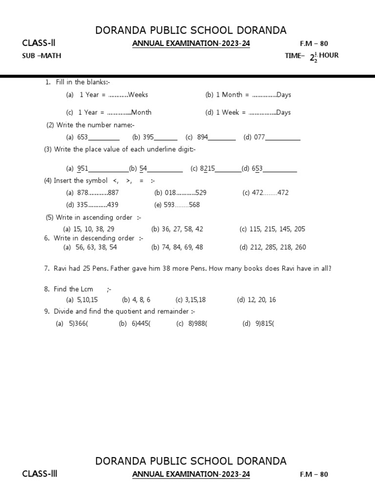 Class 2 Math Best | PDF | Mathematics | Lexicology