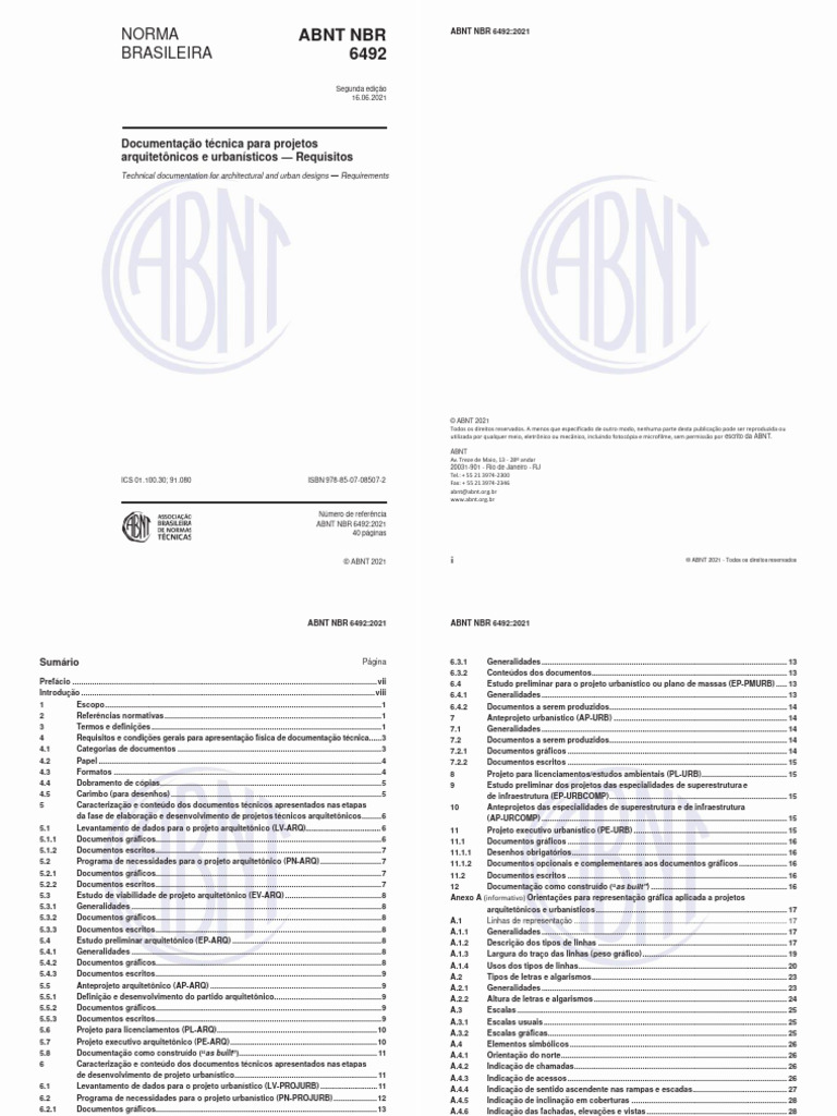 LIVRETO -ABNT NBR 6492 DESENHO TECNICO | PDF | Informação | Teto