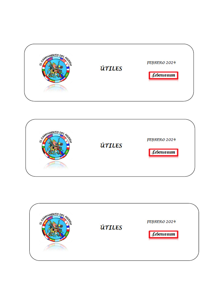 Etiquetas para Sobres de Útiles | PDF