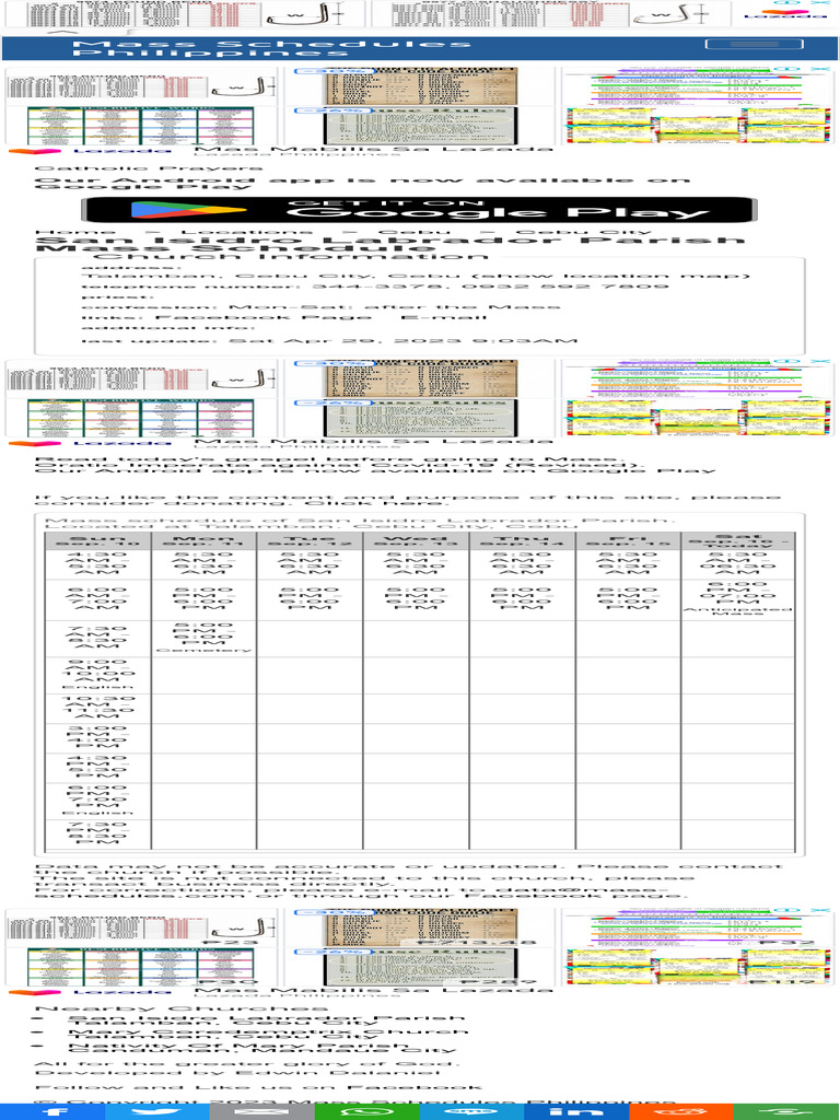 Mass Schedule of San Isidro Labrador Parish, Cebu City, Cebu | Download ...