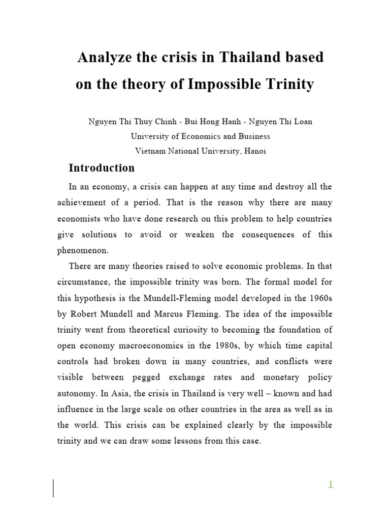 UEB - Analyze The Crisis in Thailand Based On The Theory of Impossible ...
