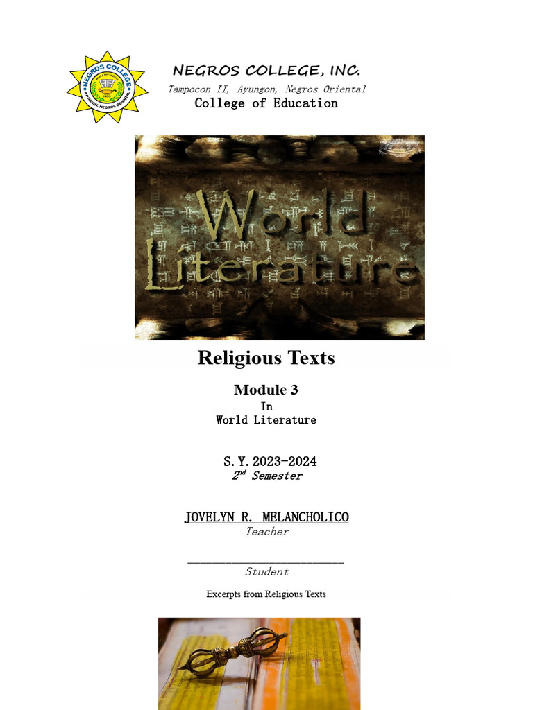 Module 3 Religious Text | PDF | Deconstruction