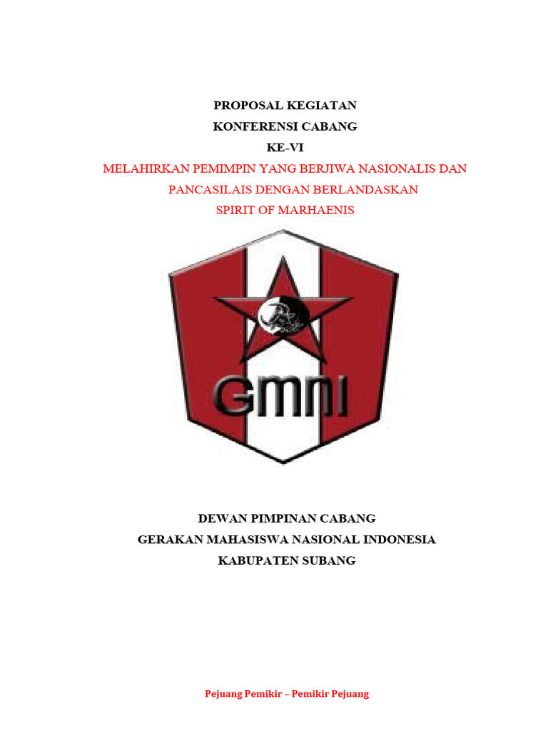 Konfercab VI GMNI Subang 2024 | PDF