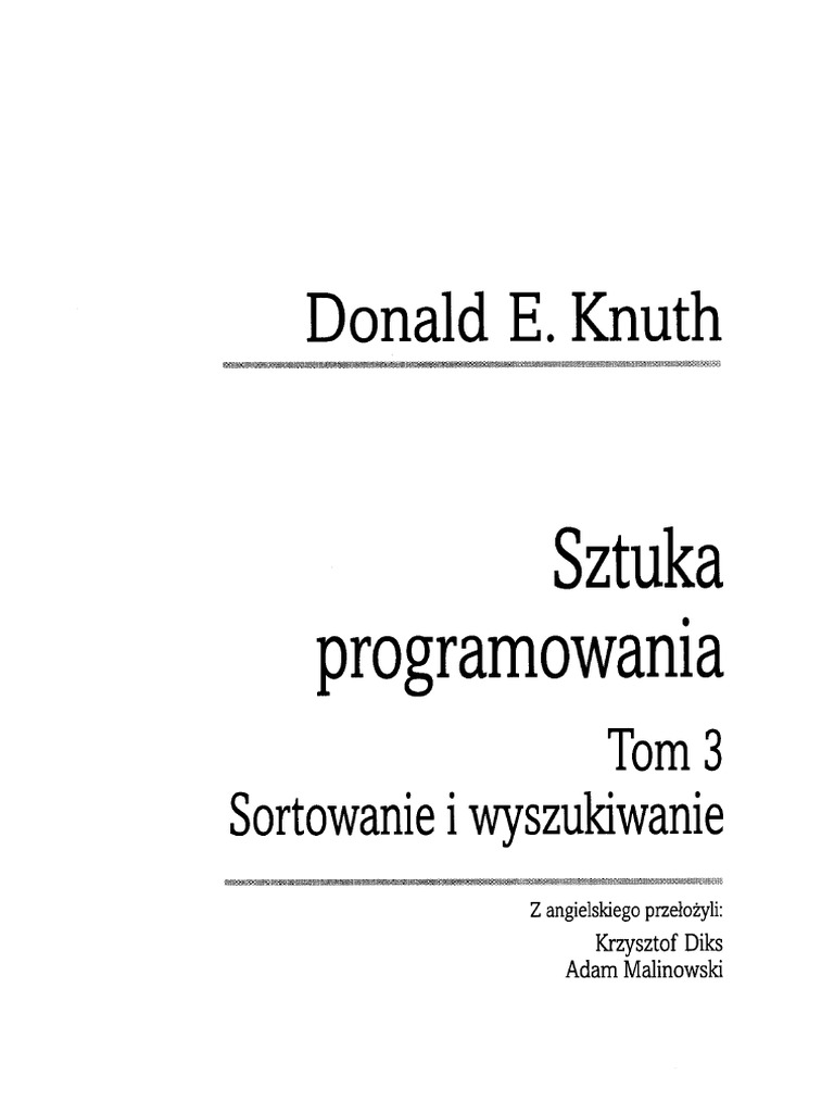 Donald.E.knuth - Sztuka - Programowania. (t.3) | PDF