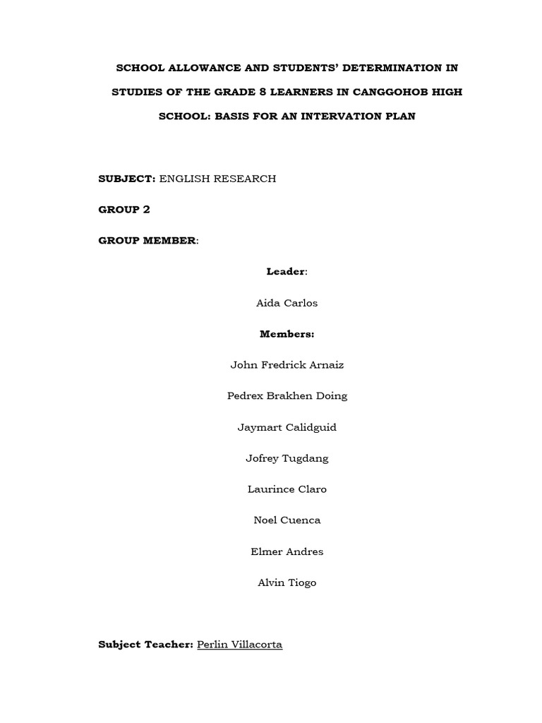 SCHOOL ALLOWANCE AND STUDENTS | PDF