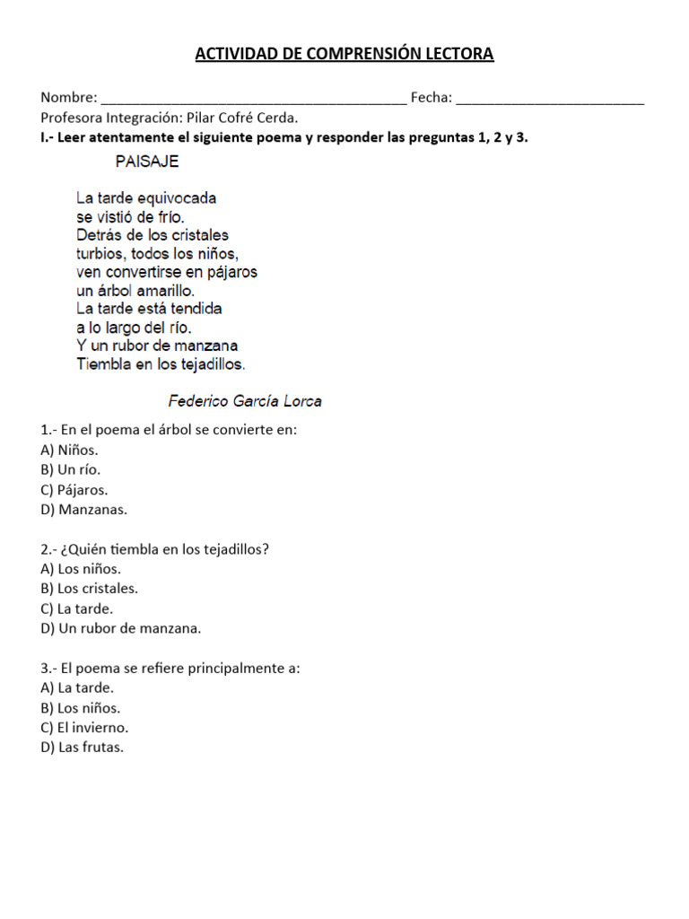 Guía Práctica Tipo Simce Cuartos Básicos | PDF