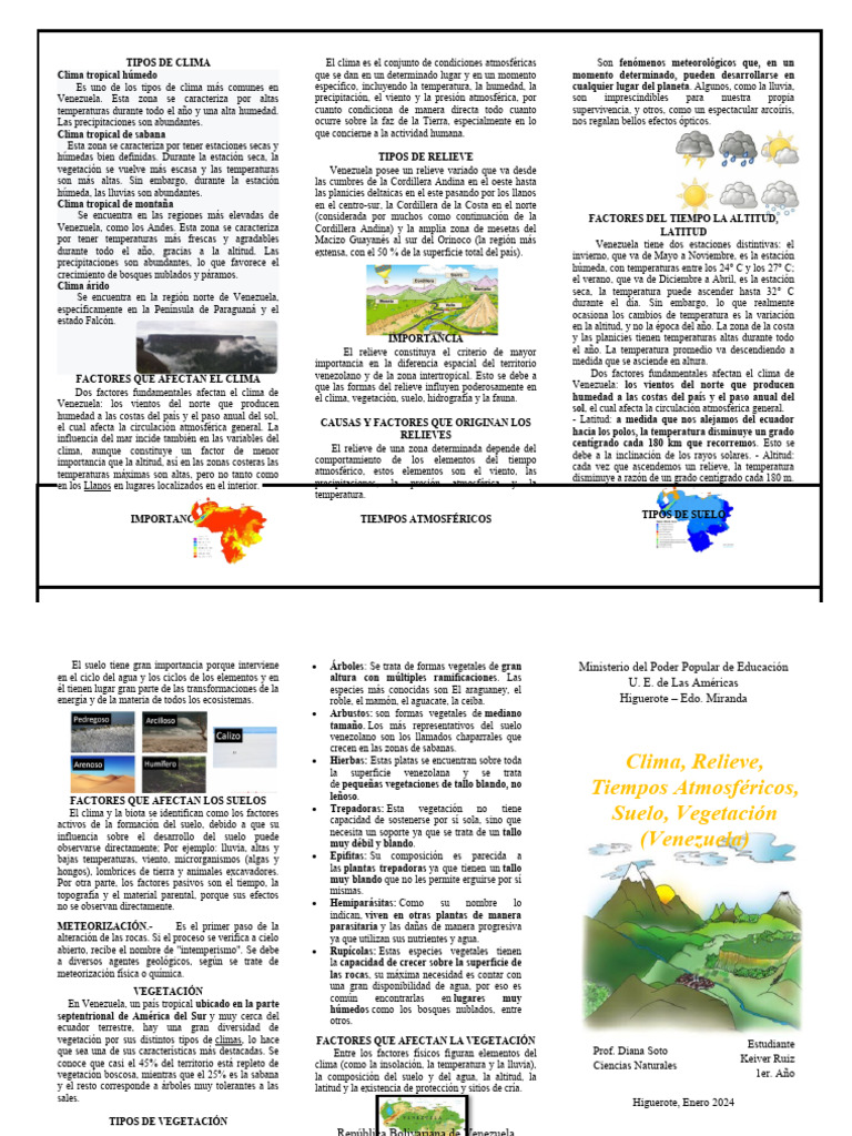 Triptico Clima Venezuela Yelitza | PDF