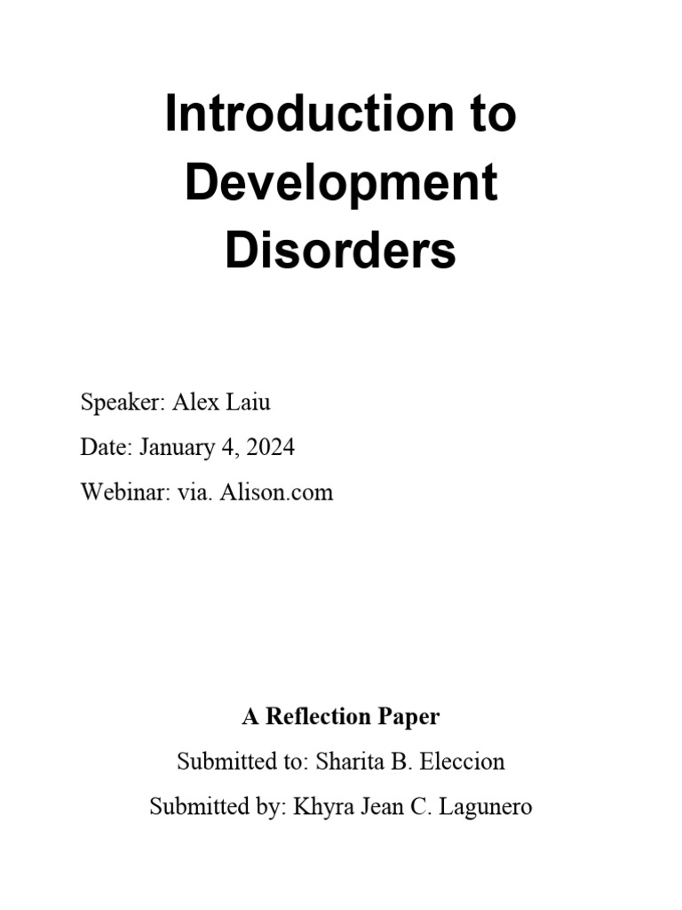 Introduction To Development Disorders | PDF