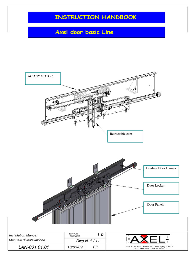 AXEL Landing Door Instruction | PDF | Door | Manufactured Goods