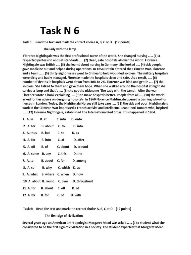 Task 6 Exercises 3 | PDF | Halloween | Florence Nightingale