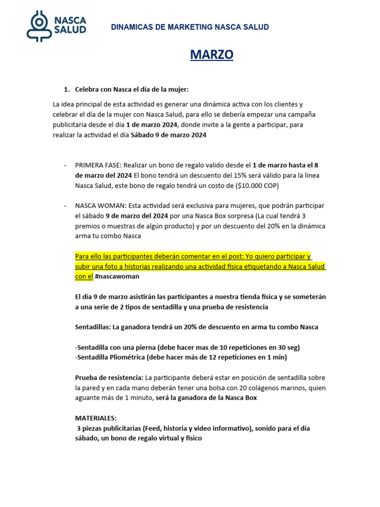 Dinamicas Marzo | PDF