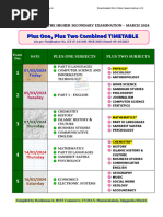 Plus One Public Examination 2026 Timetable | PDF | Science | Liberal ...