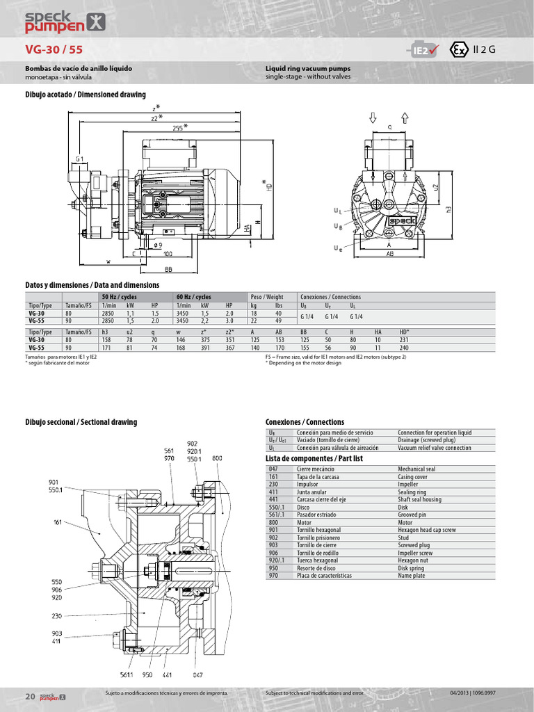 VG Series Vacuum Pumps Closed Coupled Version 03 | PDF
