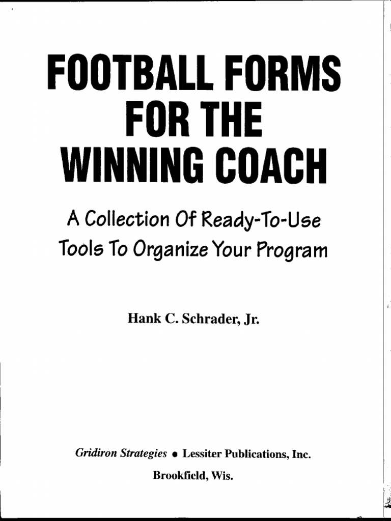 Football Forms For The Winning Coach | PDF