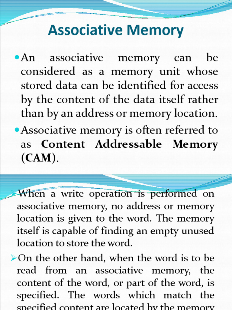CO Associative Memory Notes | PDF | Software Engineering | Information ...