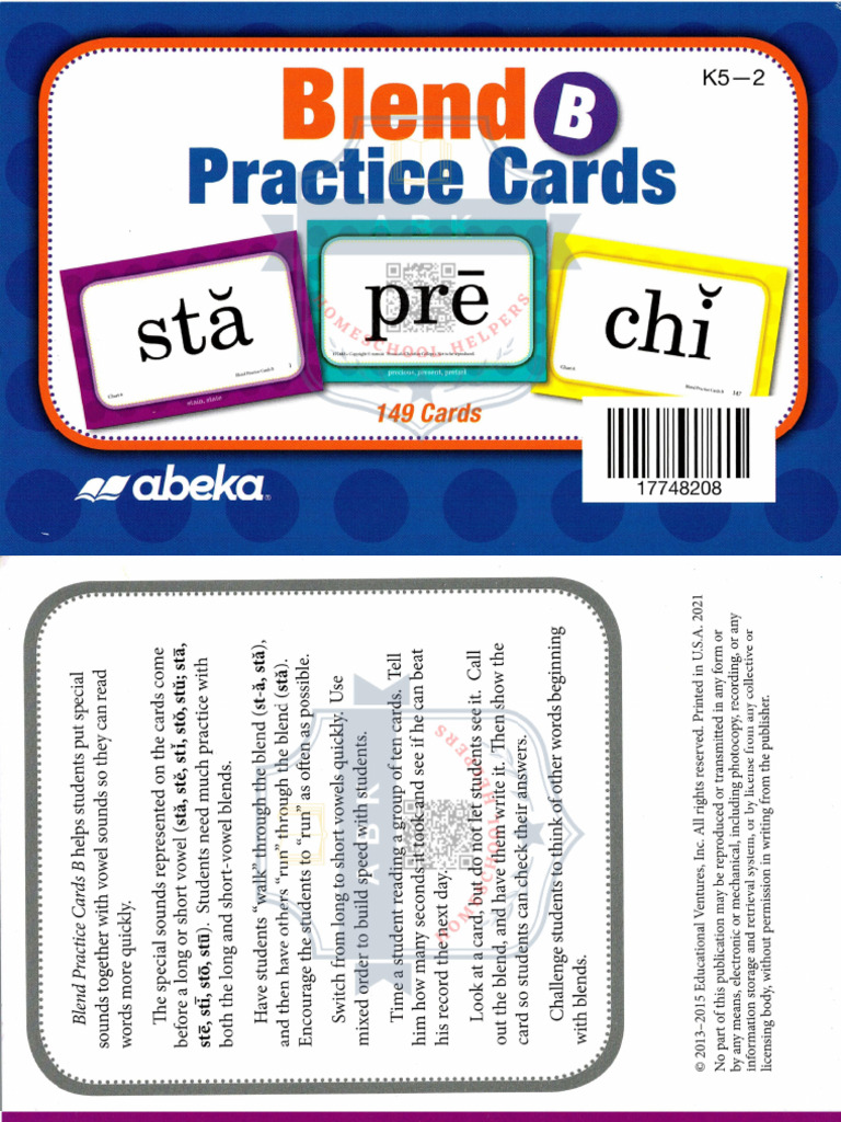 Blend Practice Cards B | PDF