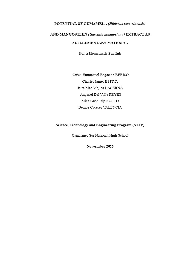 RS Paper - Docx Part 2 | PDF | Ink | Experiment