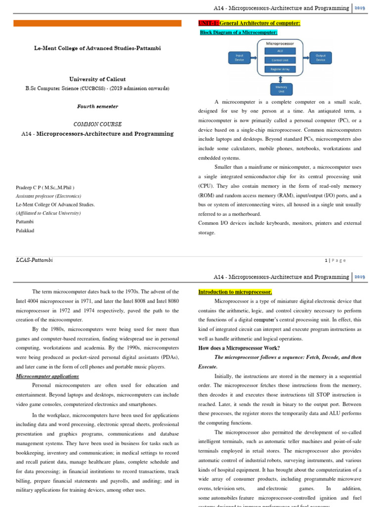 Microprocessors-Architecture and Programming | PDF | Central Processing ... Microprocessors-Architecture and Programming | PDF | Central Processing ...
