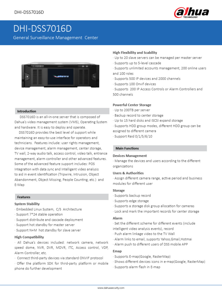DSS7016D Datasheet 0822 | PDF | Computer Data Storage | Hdmi