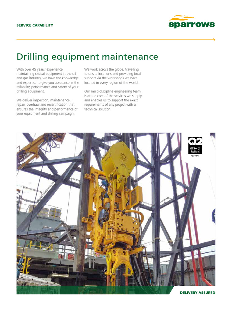 Drilling Equipment Maintenance | PDF | Reliability Engineering ...