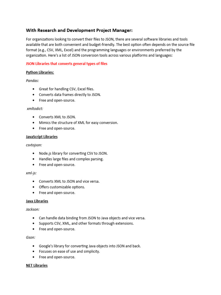 Json Library Research | PDF