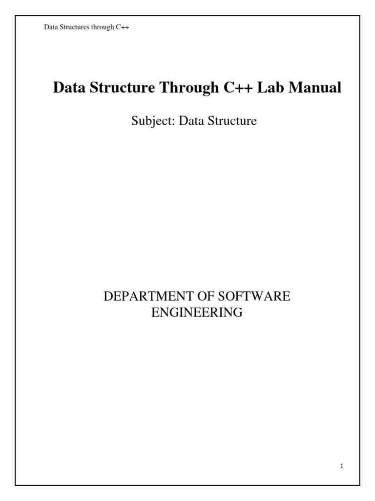 C++ Lab Manual - Datastructure-1 | PDF | Engineering | Computer Programming
