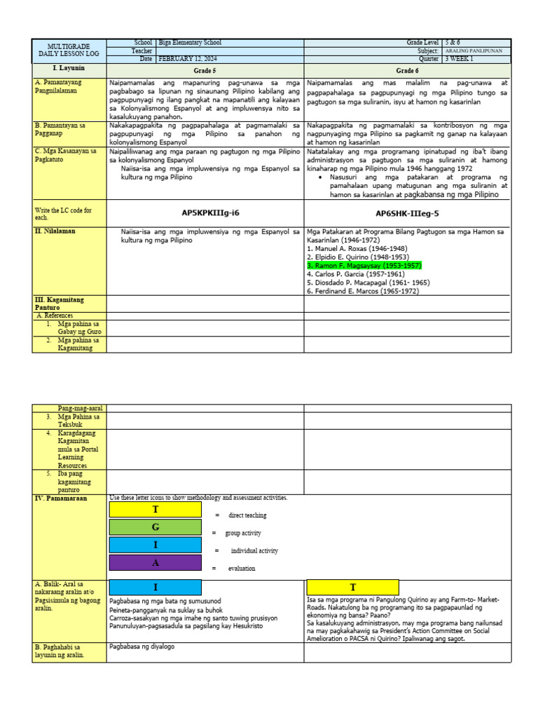MG DLL Q3 WEEK 3 AP Day 1 | PDF