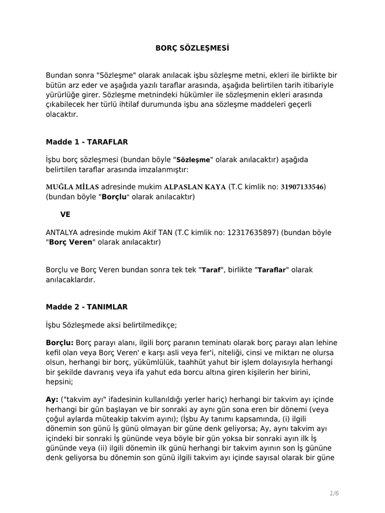 borc_sozlesmesi | PDF