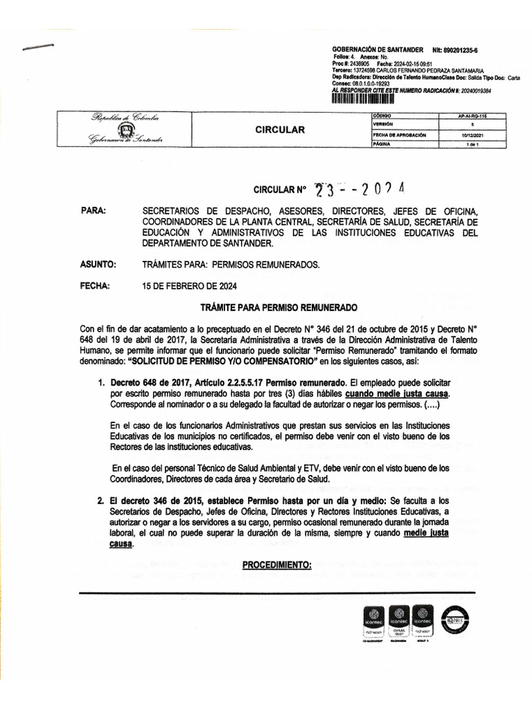 Circular 23-2024 | PDF