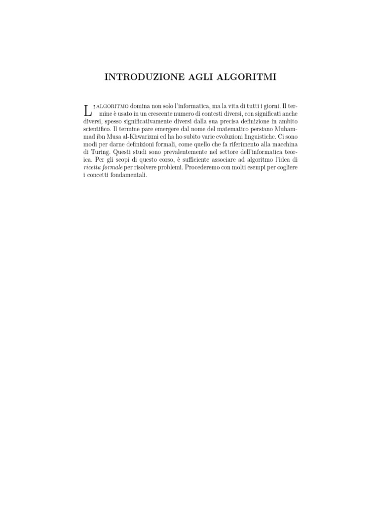 Introduzione Algoritmi | PDF