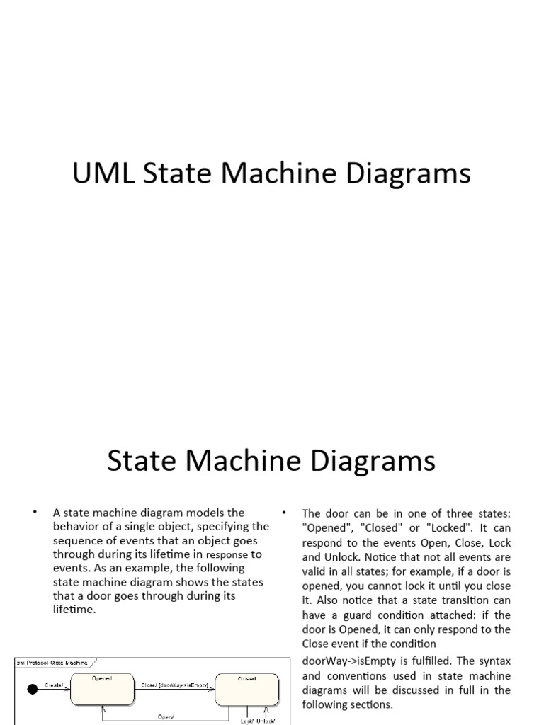 Uml 2 State Machine Diagrams | PDF | Systems Theory | Computing