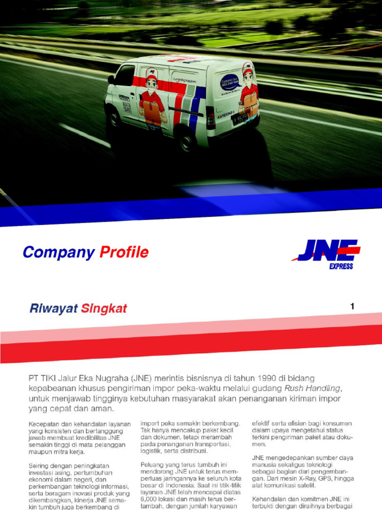 Presentasi Company Profile & Pengalaman Distribusi JNE | PDF