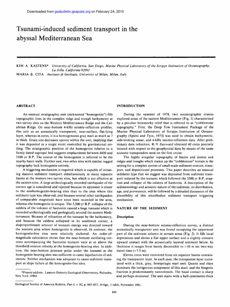 1981 - Kastens Cita Tsunami - GSA Bull 92 Ini Wajib Di Baca | PDF