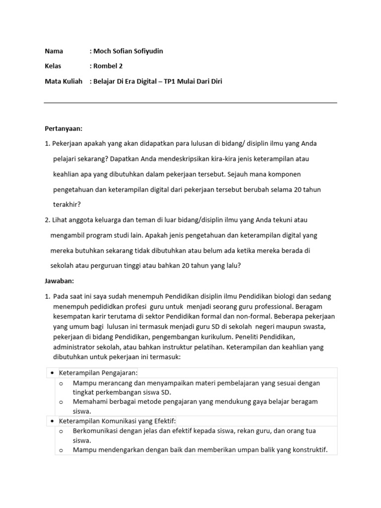 Moch Sofian Sofiyudin T1 Mulai Dari Diri | PDF
