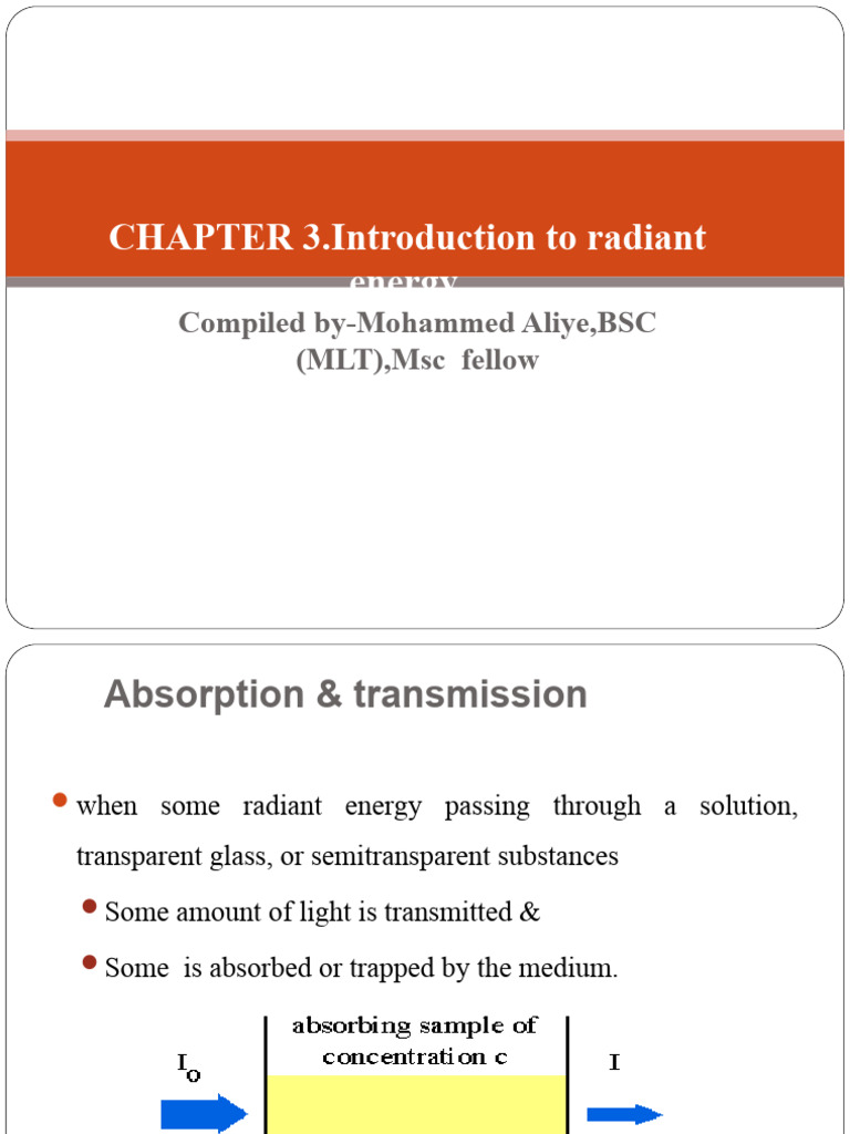 Chapter 3 Introduction To Radient Energy Final | PDF | Absorbance ...