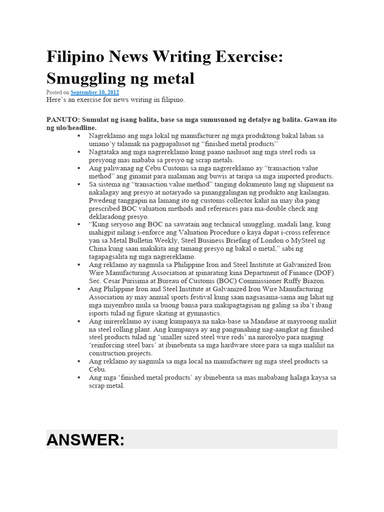 Sportswriting Worksheet | PDF